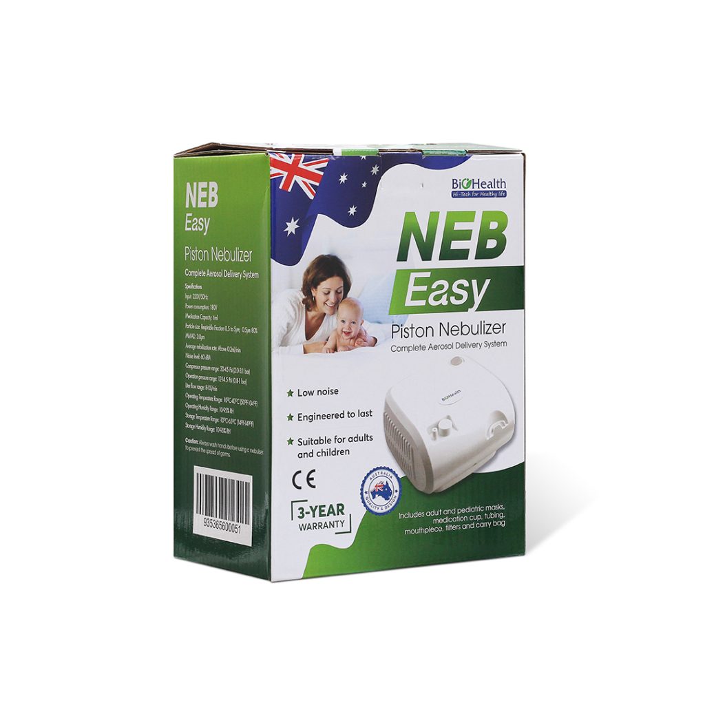 Máy xông khí dung BioHealth NEB Easy – Êm 60 dBA, dễ dùng, bảo hành 3 năm